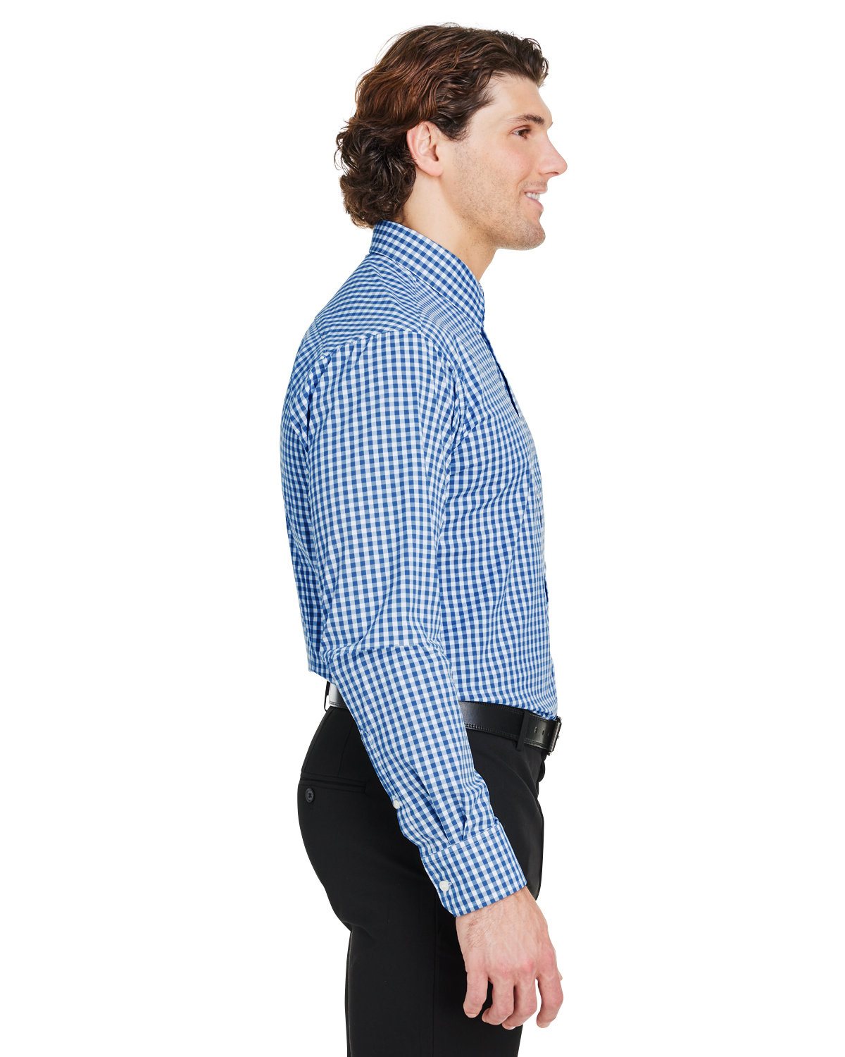 Devon & Jones DG536 CrownLux Performance® Men's Gingham Shirt – BigNTall