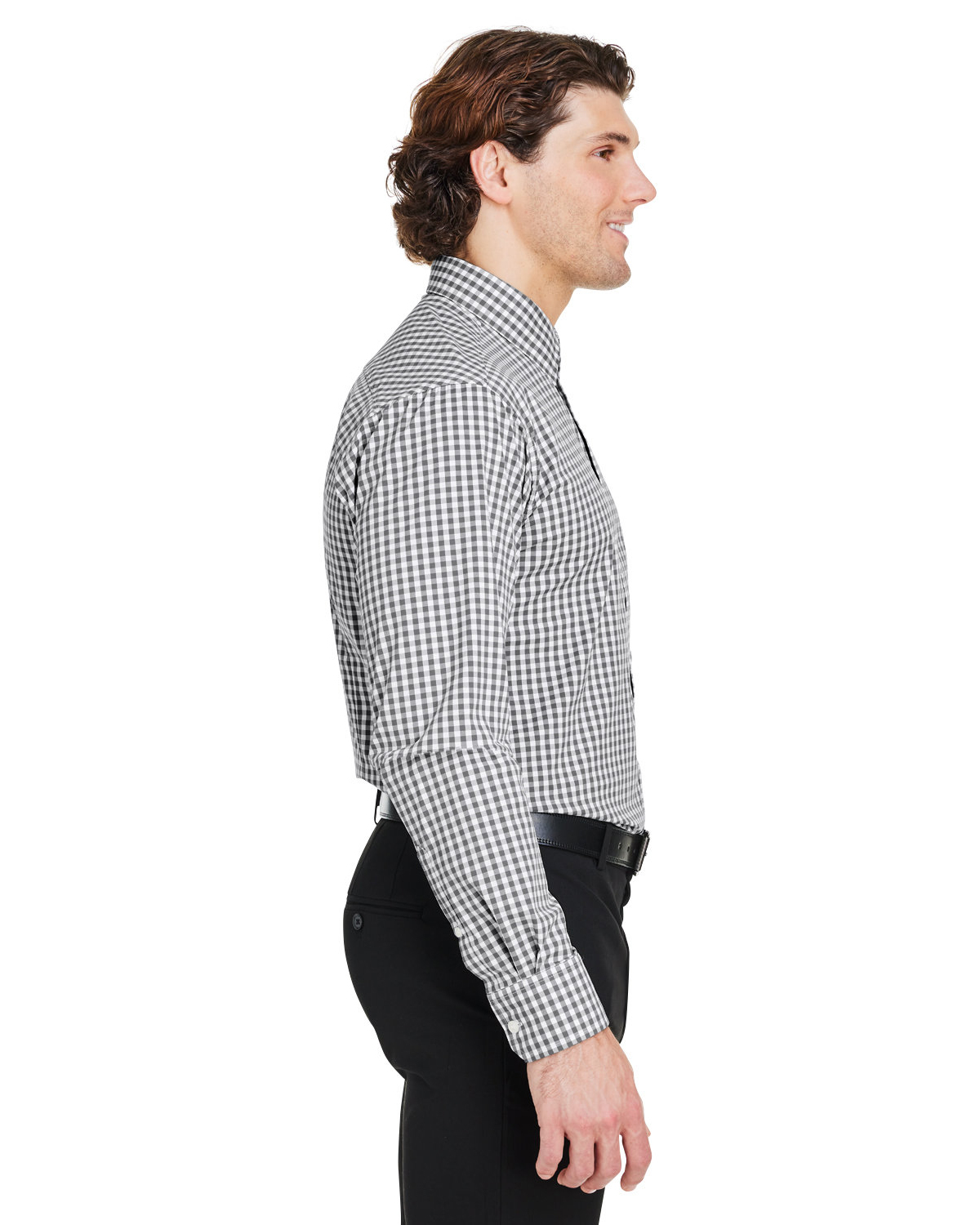 Devon & Jones DG536 CrownLux Performance® Men's Gingham Shirt – BigNTall