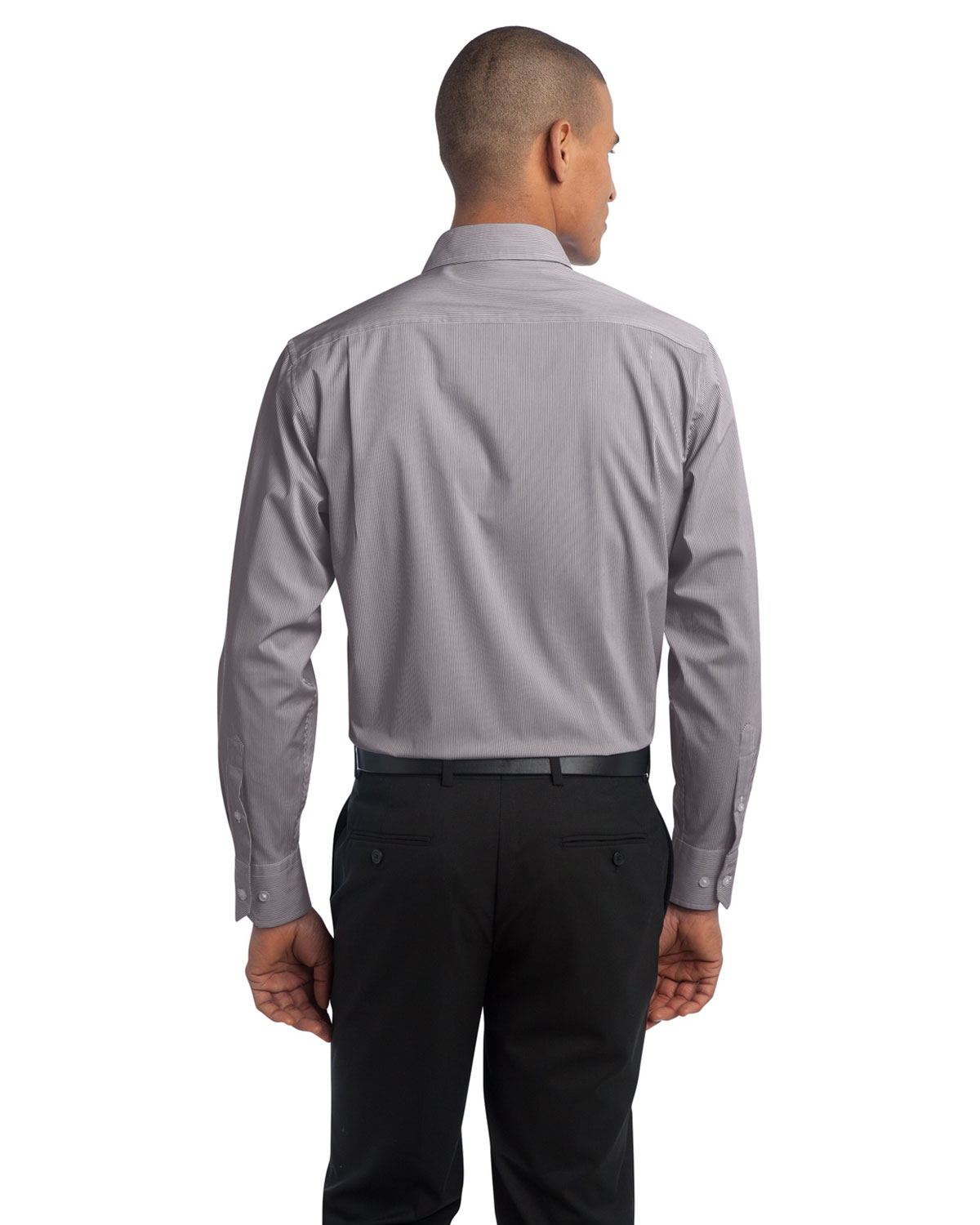 Port Authority S647 Men Fine Stripe Stretch Poplin Shirt ...